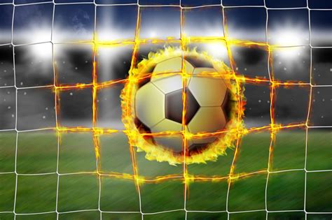 Fondos De Pantalla Fútbol Fuego Pelota Netting Deporte Descargar Imagenes