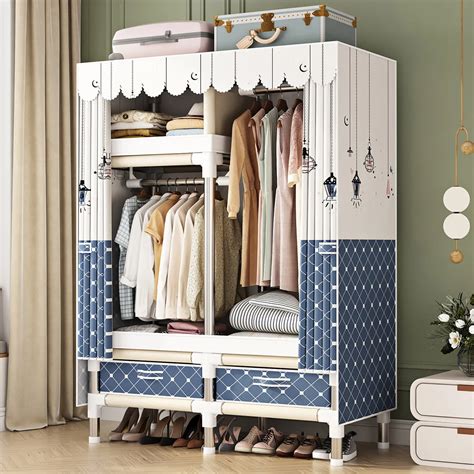 편리하고 간편한 이동이 가능한 접이식 대형 옷장 기숙사나 침실에 어울리는 심플한 개방형 옷장 핸드폰닷컴