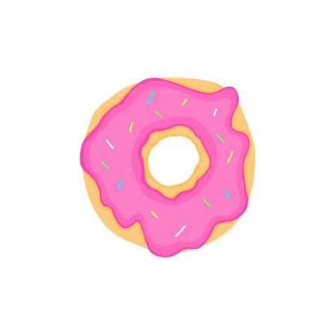 Premium Vector Donut With Pink Glaze Donut Icon Vector Illustration