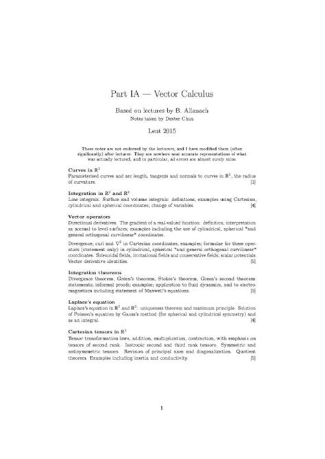Calculus Pdf 168692 Vector Calculus