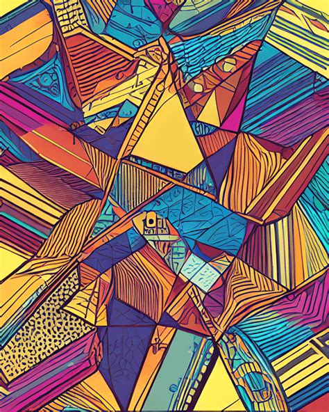 Geomatric Shapes Illustration Vector Colorful Dark Colors Big Shapes