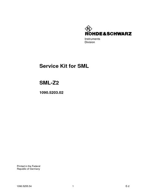 Rands Sml Z2 Service Kit Pdf Calibration Microsoft Windows