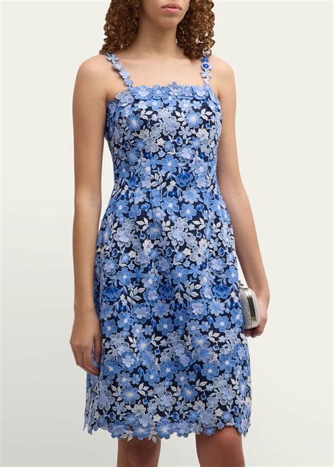 Rickie Freeman For Teri Jon Sleeveless Floral Embroidered Midi Slip