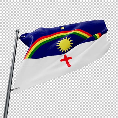 Bandeira 3D Do Estado Brasileiro De Pernambuco Fundo Transparente