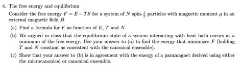 Solved The Free Energy And Equilibrium Consider The Free Chegg