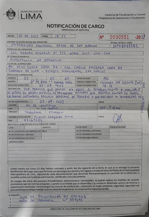 Clausuran Estadio De San Marcos Por Constantes Quejas De Vecinos Y