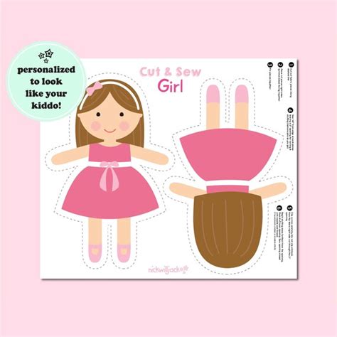 Personalized Doll Panel Custom Doll Fabric Panel Cloth Doll Pattern