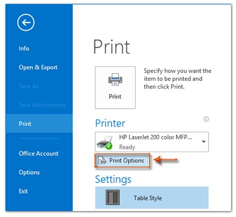 How To Define Or Change The Print Styles In Outlook
