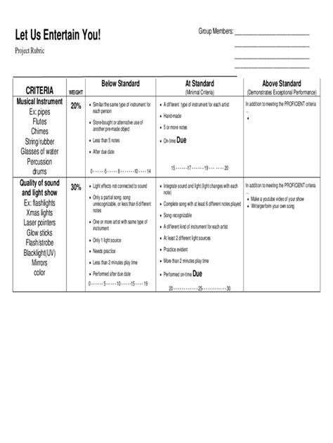 Fillable Online Physics In Action Project Rubric Fax Email Print