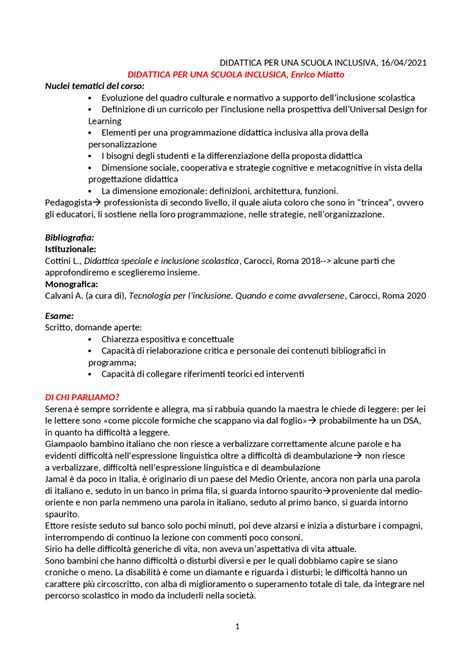 Didattica Per Una Scuola Inclusiva Esquemas Di Didattica Generale E