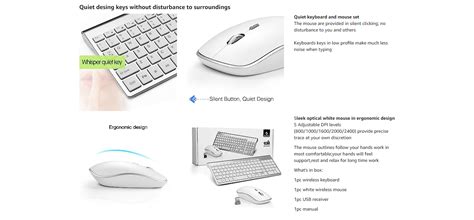 Joyaccess Wireless Keyboard And Mouse Up To 2400 Dpi Resolution 5 Level Adjustment Full Size