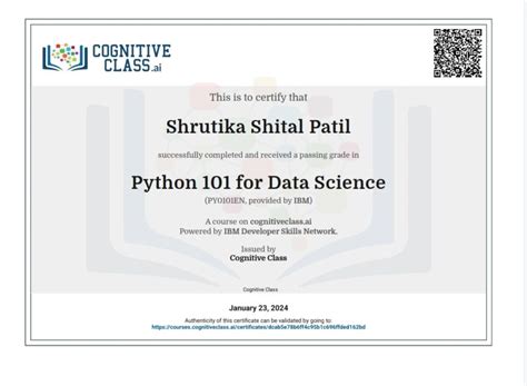 Pythonfordatascience Ibmdatascience Cognitiveclass Shrutika Patil
