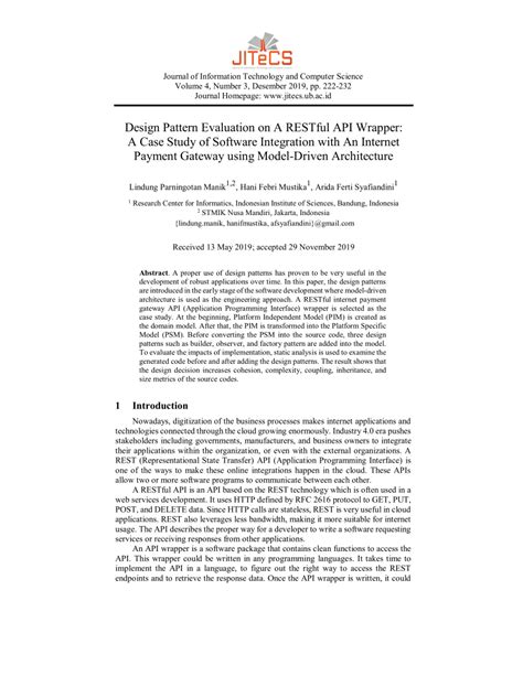 Pdf Design Pattern Evaluation On A Restful Api Wrapper A Case Study