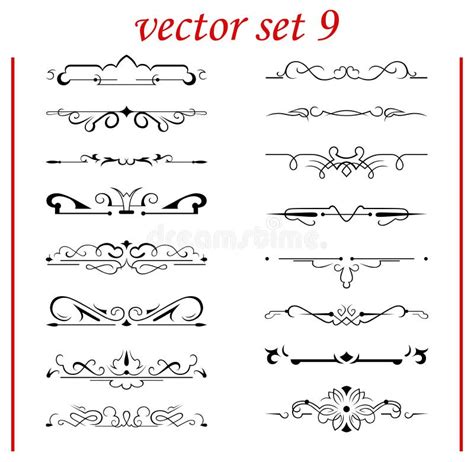 Elementos Del Diseño Y Decoración Caligráficos De La Paginación Ilustración del Vector