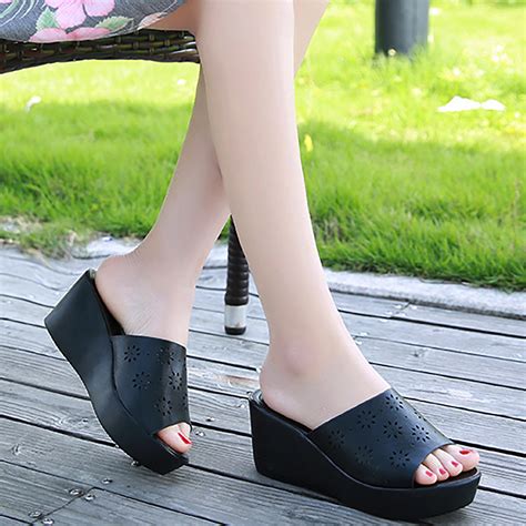 Anuirheih Womans Wedge Platform Sandals Open Toe Anti Slip High Heel