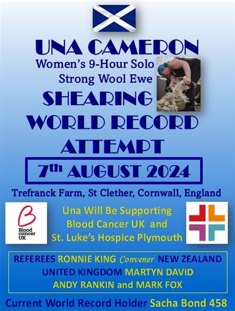 Una Cameron Solo 9 Hour Shearing World Record Holder 517 Strong Wool Ewes