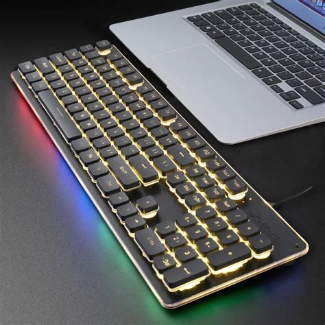 Игровая клавиатура 104 с RGB подсветкой, водонепроницаемая Бесшумная ...
