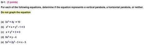 Solved Q 1 5 Points For Each Of The Following Equations Chegg
