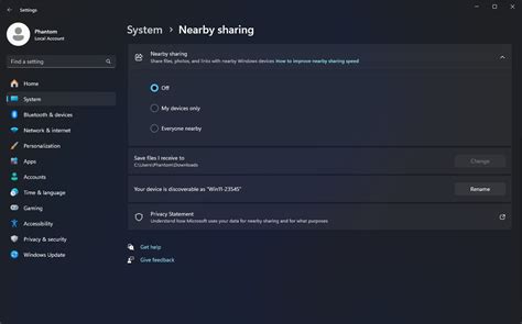 Enable Open Bing From Search And Nearby Sharing Rename Device In Build 23545