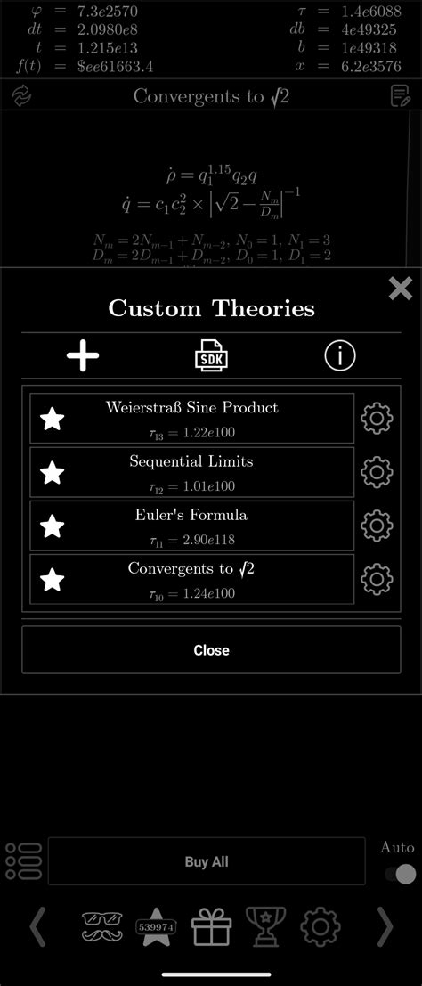 Finally Hit 1e100 On All Custom Theories R Exponentialidle