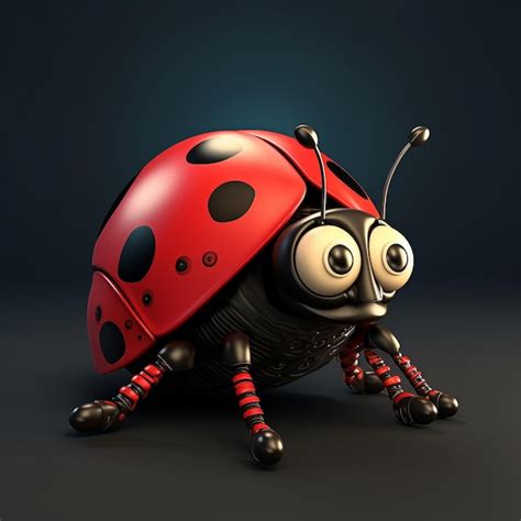 Premium Ai Image Cartoon Ladybug 3d