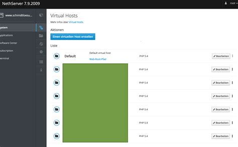 cockpit webserver dashboard valid data support nethserver