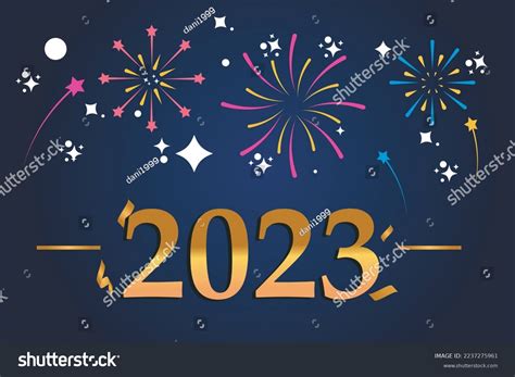 Colorful Fireworks 2023 New Year Vector Stock Vector Royalty Free