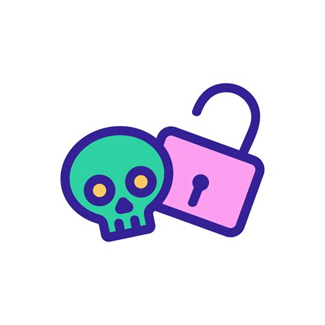 Hacking The Internet Lock Icon Vector Isolated Contour Symbol Illustration Vector Art