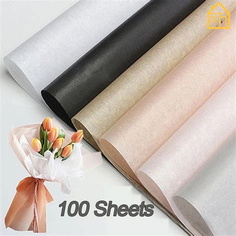 กระดาษห่อบรรจุภัณฑ์ กันความชื้น 100 แผ่น กระดาษห่อทิชชู่ แฮนด์เมด Diy สําหรับเสื้อผ้า ผลไม้
