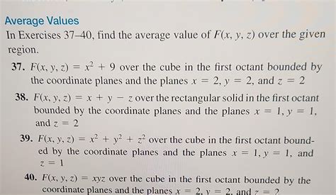 Solved Average Values In Exercises 37 40 Find The Average
