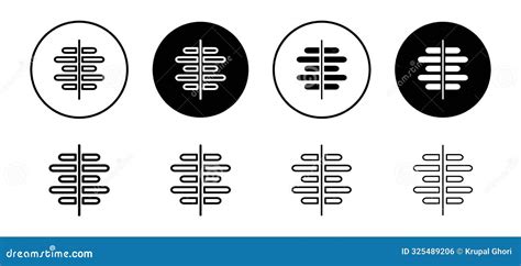 Center Align Vector Icon Set Collection Center Align Outline Flat Icon