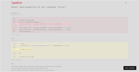 Ping Pong Game Forked Codesandbox