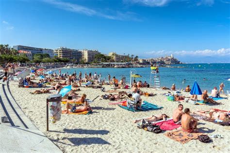 Plage Du Ponteil Antibes ` Azur Francia Di Cote D Immagine