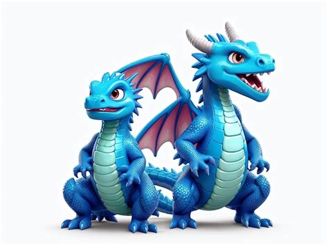 Premium Photo Animated Asian Blue Dragon