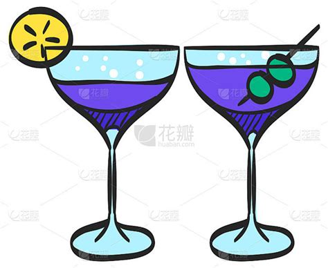 酒杯图标在彩色绘图