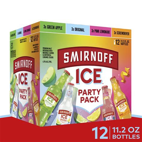 Smirnoff Ice Variety Party Pack 112 Fl Oz 12 Pack Bottles 45 Abv