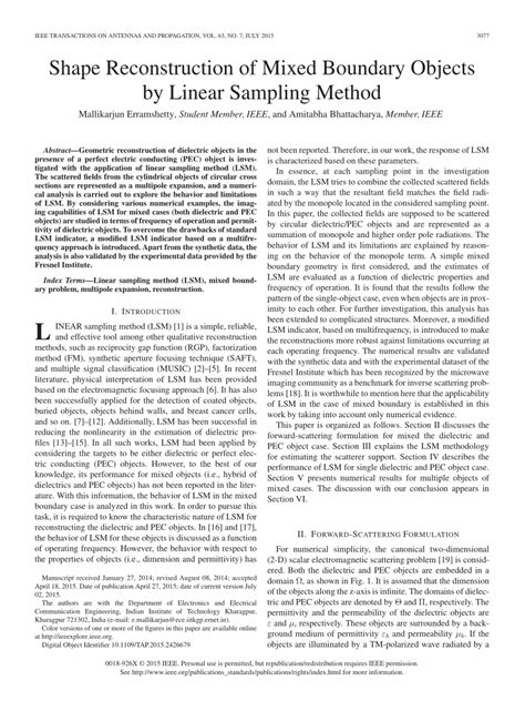 Pdf Shape Reconstruction Of Mixed Boundary Objects By Linear Sampling Method