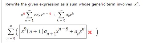 Solved Rewrite The Given Expression As A Sum Whose Generic