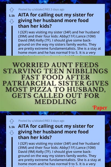 Worried Aunt Feeds Starving Teen Nibblings Fast Food After Patriarchal