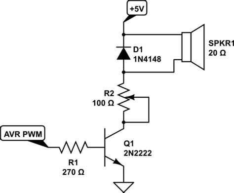 driving a tiny speaker via pwm amplified with a bjt in reverse