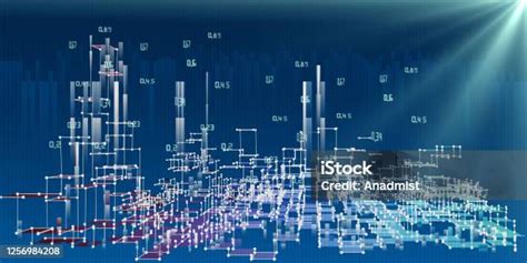 추상 해석 인포그래픽 배경과 흐린 선과 스팟 3d 다이어그램 분석 알고리즘 도시 네트워크 개념 빅 데이터 데이터 차트입니다 감각