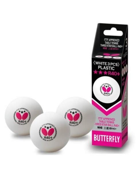 Мячи для настольного тенниса Butterfly R40+, 3 звезды, (3 шт/упак ...
