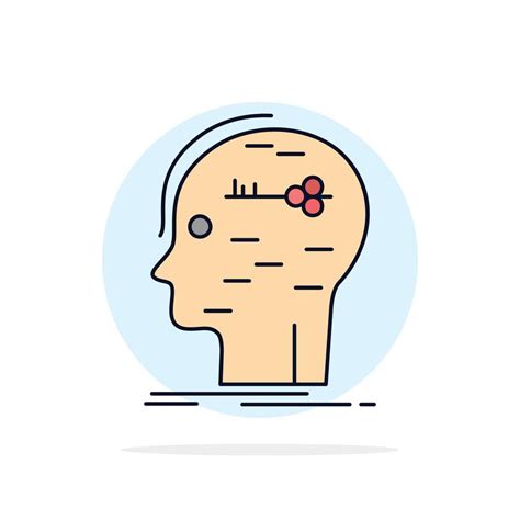Brain Hack Hacking Key Mind Flat Color Icon Vector 15503242 Vector Art