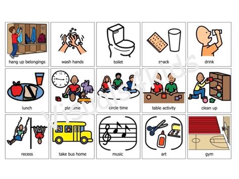 Visual School Day Daily Schedule Boardmaker Routine Boards Autism Picture Communication Cards