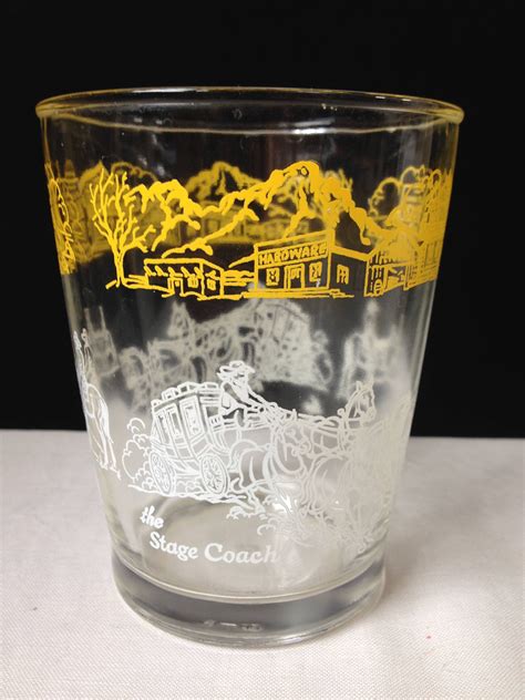Hazel Atlas Sour Cream Glass Yellow And White Stage Coach Scene Etsy