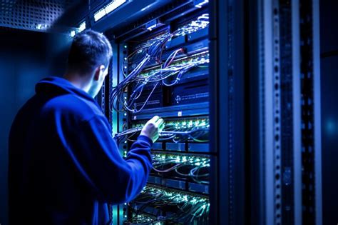 Premium Photo Close Up Of A Technician Connecting Server Rack Grounding Wires