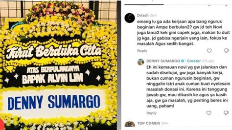Kirim Karangan Bunga untuk Alvin Lim, Denny Sumargo Naik Pitam Dicecar ...