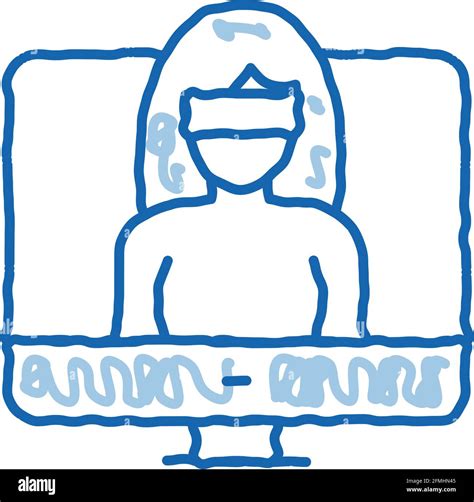 Computer Hacker Doodle Icon Hand Drawn Illustration Stock Vector Image