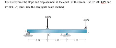 Solved Q Determine The Slope And Displacement At The End C Chegg