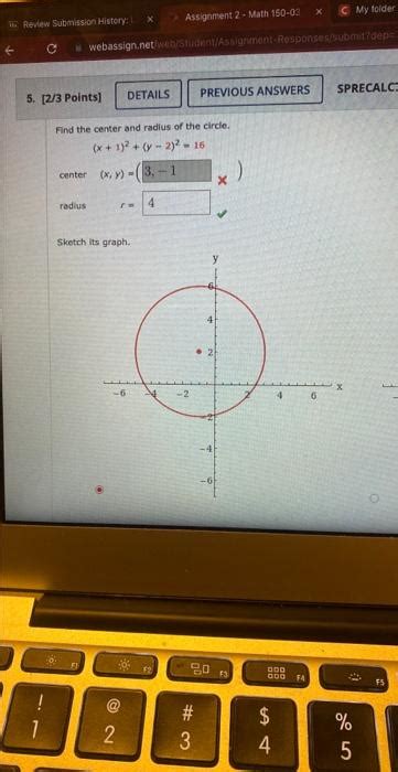Solved Find The Center And Radius Of The Circle Chegg Com